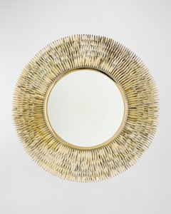 Global Views Wood and Bone Wall Mirror - 48" | Neiman Marcus