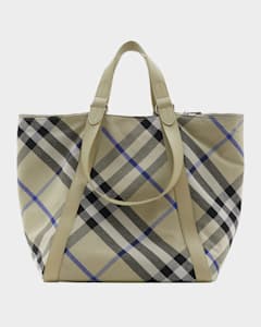 Burberry Check E-Canvas Tote Bag | Neiman Marcus