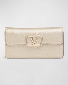 Valentino Garavani Rockstud Leather Wallet on Chain | Neiman Marcus