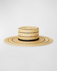 Gigi Burris Samson Woven Straw Fedora | Neiman Marcus