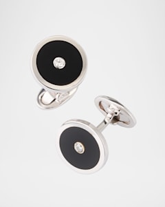 Jan Leslie Men's Gold Vermeil and Green Onyx Four Leaf Clover Cufflinks ...