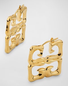 Givenchy Stitch Crystal Hoop Earrings | Neiman Marcus