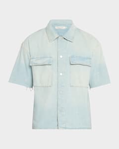FRAME Men's Relaxed Denim Shirt | Neiman Marcus