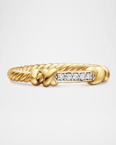 David Yurman Helena Ring with Diamonds and 18K Gold in Silver, 12mm ...