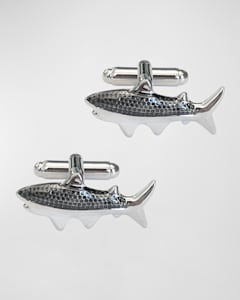 Link Up Men's Gold-Tone Shark Cufflinks | Neiman Marcus