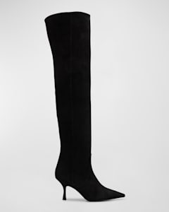 Stuart Weitzman Naomi Leather Over-The-Knee Boots | Neiman Marcus