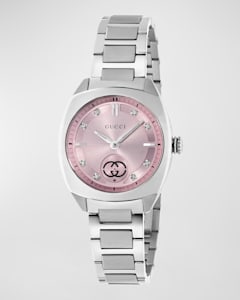 Gucci G-Timeless Slim Watch with Diamonds and Bracelet Strap Gucci G-Timeless Slim Watch with Diamonds and Bracelet Strap