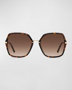 KREWE Jolene Brown Mixed-Media Butterfly Sunglasses | Neiman Marcus