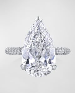 Neiman Marcus Diamonds Platinum Pear Cut Diamond Ring, 11.20tcw (Size 6 ...