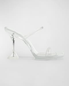 Amina Muaddi Brito Clear Mule Stiletto Sandals | Neiman Marcus