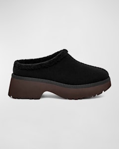 Chloe Jeannette Leather Platform Clogs | Neiman Marcus