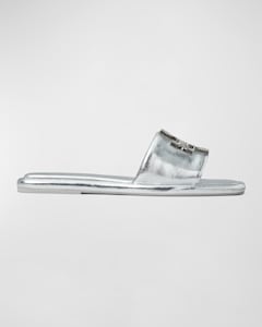 Tory Burch Double T Sport Flat Slide Sandals | Neiman Marcus