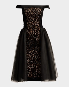 Tadashi Shoji Pleated Bodycon Ruffle Dress | Neiman Marcus