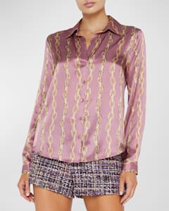 L'Agence Tyler Snake Silk Blouse | Neiman Marcus