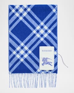 Burberry Men's Cashmere Football Logo Scarf | Neiman Marcus
