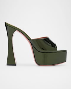 Amina Muaddi Brito Clear Mule Stiletto Sandals | Neiman Marcus