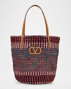 Valentino Garavani VLOGO Medium Leather Tote Bag | Neiman Marcus