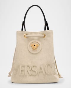 Versace La Medusa Small Canvas Tote Bag | Neiman Marcus