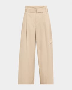 Bottega Veneta High-Rise Wide-Leg Cotton Twill Trousers Bottega Veneta High-Rise Wide-Leg Cotton Twill Trousers