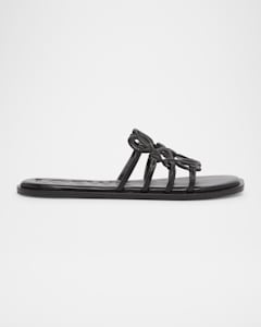 Loewe Ease Leather Kitten-Heel Slide Sandals | Neiman Marcus