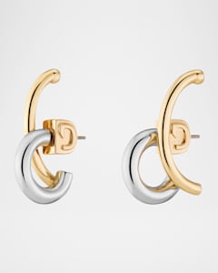 DEMARSON Lola Two-Tone Hoop Earrings | Neiman Marcus