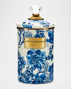 MacKenzie-Childs Blue Wildflowers Medium Enamel Canister | Neiman Marcus