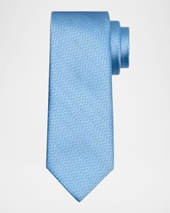 Brioni Men's Silk-Linen Jacquard Paisley Tie | Neiman Marcus