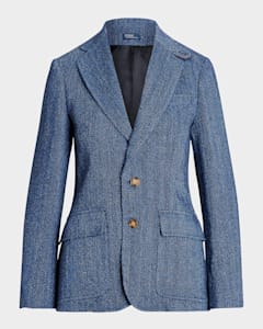 Polo Ralph Lauren Herringbone Linen-Blend Blazer | Neiman Marcus