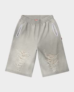 Diesel Men's Denim and Lace Drawstring Shorts | Neiman Marcus