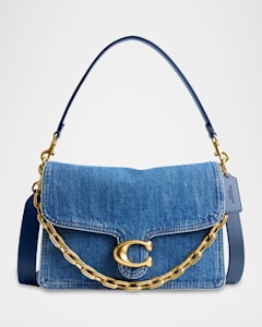 Coach Penn Signature Washed Denim Shoulder Bag | Neiman Marcus