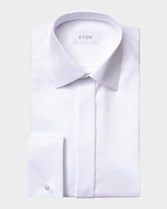 Eton Men's Contemporary-Fit French-Cuff Twill Dress Shirt | Neiman Marcus
