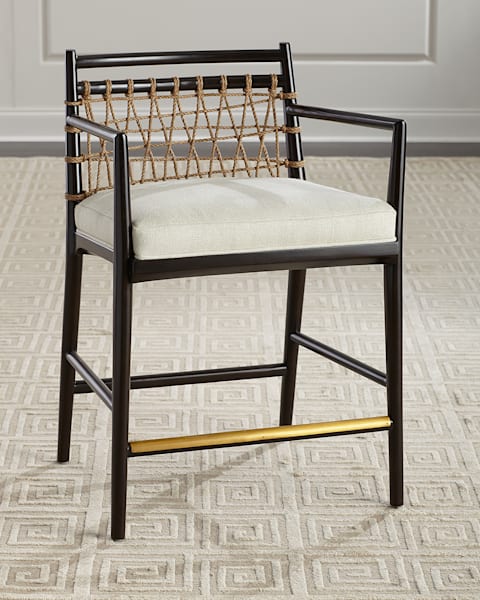 Palecek Fritz Rope Counter Stool, 24" | Neiman Marcus