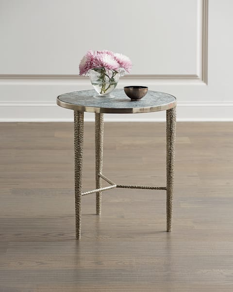 Global Views Hammered Bronze End Table | Neiman Marcus