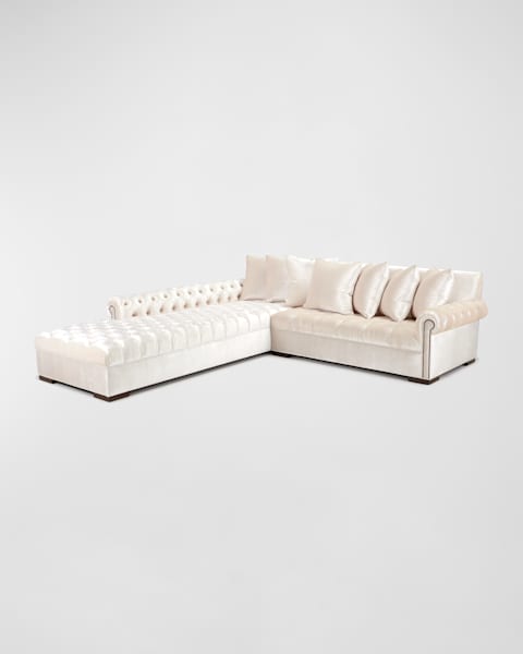 Four Hands Loretta Channel Tufted Left Side Chaise Sectional | Neiman ...
