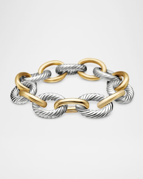 David Yurman Oval Link Chain Bracelet in Silver with 18K Gold, 10mm ...