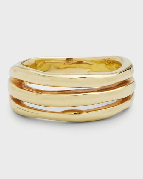 Ippolita Squiggle Band Ring in 18K Gold with Diamonds | Neiman Marcus