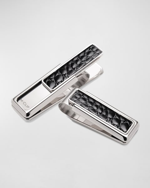 M Clip Monterey Alligator Money Clip, Brown | Neiman Marcus