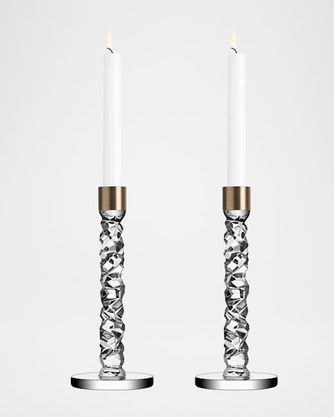 Orrefors 10" Lumiere Candlestick, Gold | Neiman Marcus