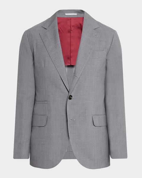 Giorgio Armani Men's Plaid Windowpane Blazer | Neiman Marcus