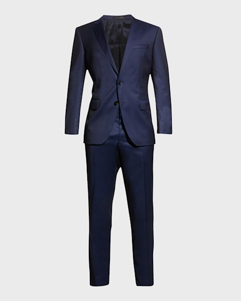 Canali Men's 130s Wool Tonal Check Suit | Neiman Marcus