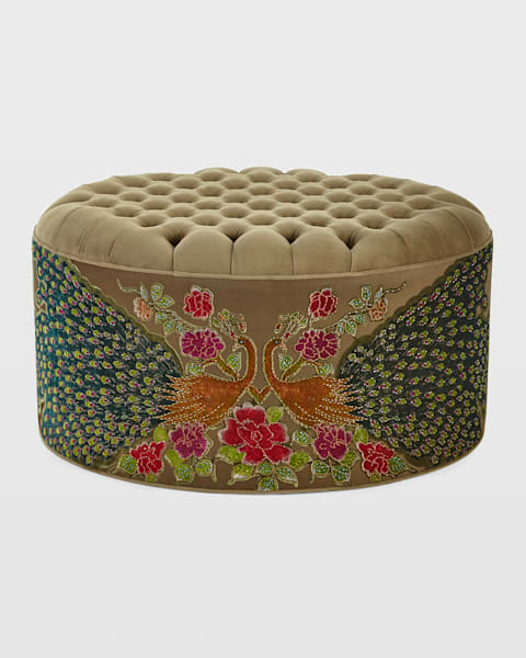 Haute House Peacock Bench with Brass Legs, 42" | Neiman Marcus