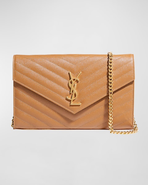 Saint Laurent YSL Wallet on Chain in Patent Leather | Neiman Marcus