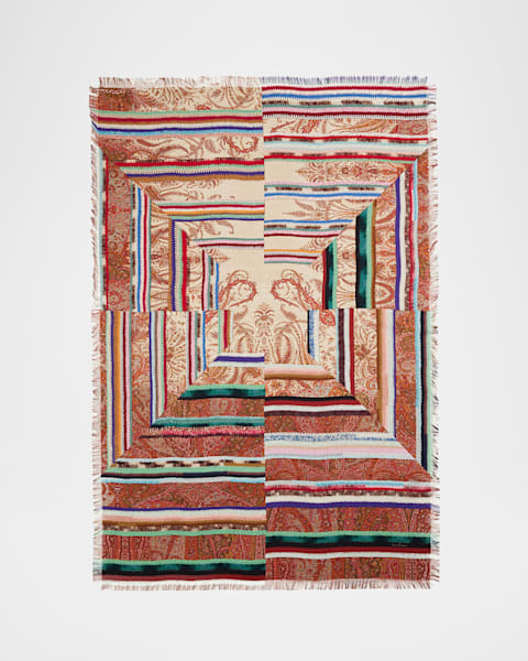 Pierre-Louis Mascia Floral Cotton & Silk Scarf | Neiman Marcus