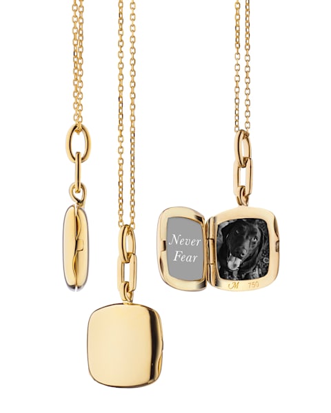 Monica Rich Kosann Sterling Silver Petite Initial Locket Necklace ...