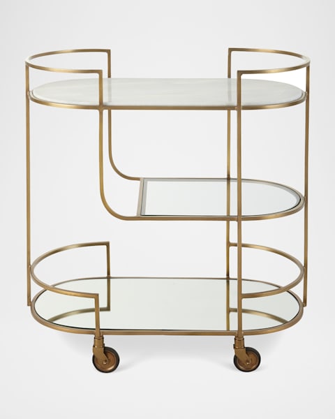 Worlds Away Brocke Fluted Bar Cart | Neiman Marcus