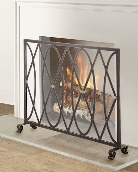 Bamboo Design Single Panel Fireplace Screen | Neiman Marcus