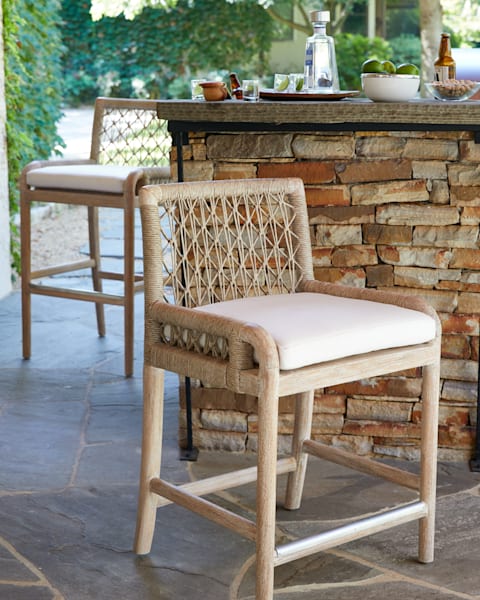 Palecek Montecito Outdoor Bar Stool | Neiman Marcus