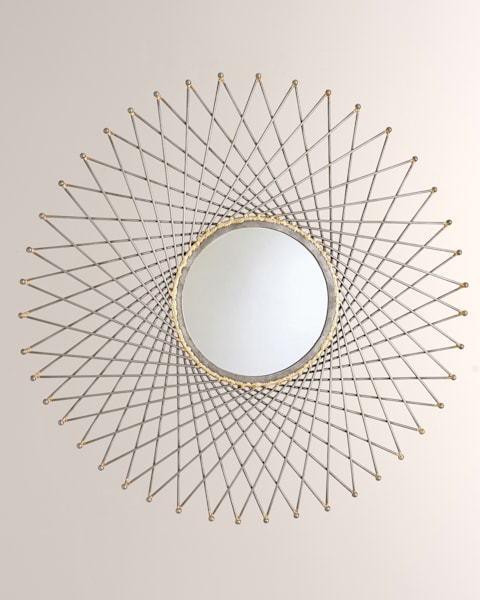 Global Views Ball Bearing Gold Leaf Mirror, 40" Round | Neiman Marcus