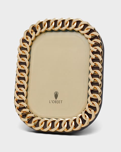L'Objet Gold Cuban Link Frame, 4" x 6" | Neiman Marcus