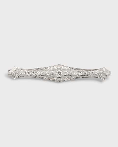 NM Estate Estate Platinum Sapphire and Diamond Bar Pin | Neiman Marcus